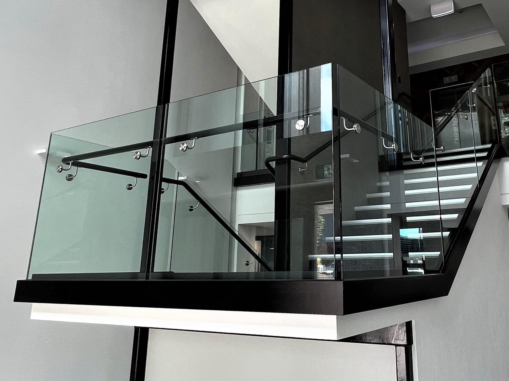 Canterbury Balustrade Frameless Glass Face Fixed Channel Powder Coated ... Canterbury Balustrade Frameless Glass Face Fixed Channel Powder Coated ...