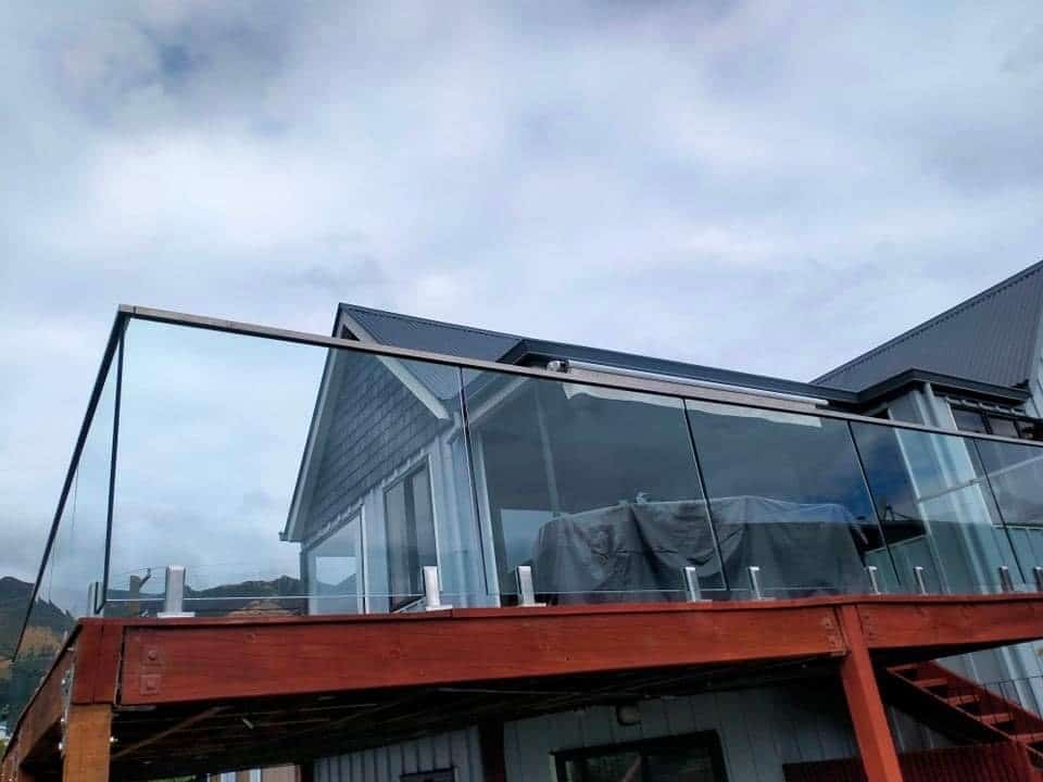 Canterbury Balustrade Frameless Glass Mini Post Deck SS Top rail 1 ...