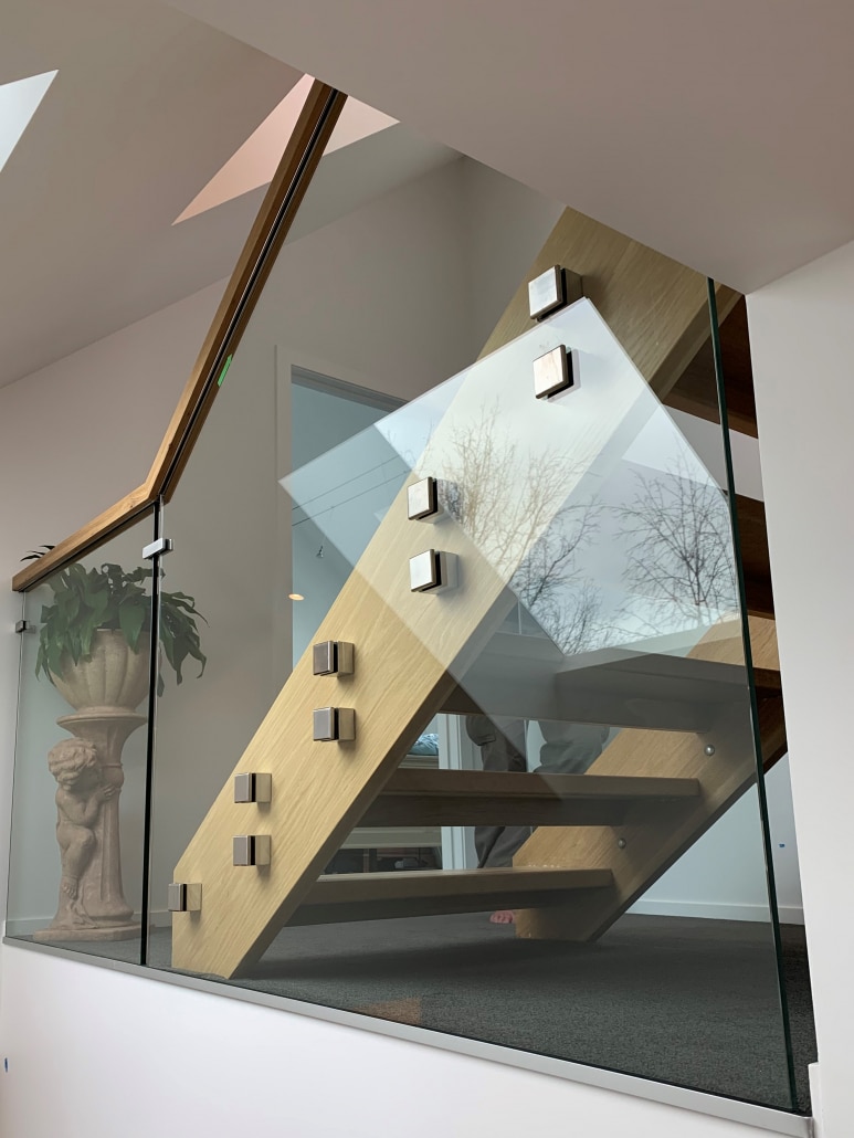 Canterbury Balustrade Frameless Glass Sq Stand off Timber Top Rail 4 ...